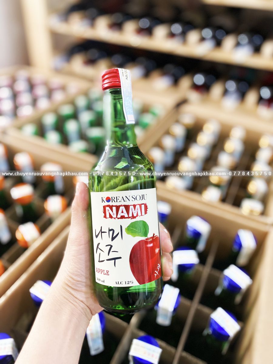Rượu Soju Hàn Quốc Nami hương vị táo 360ml - Ruma Wine